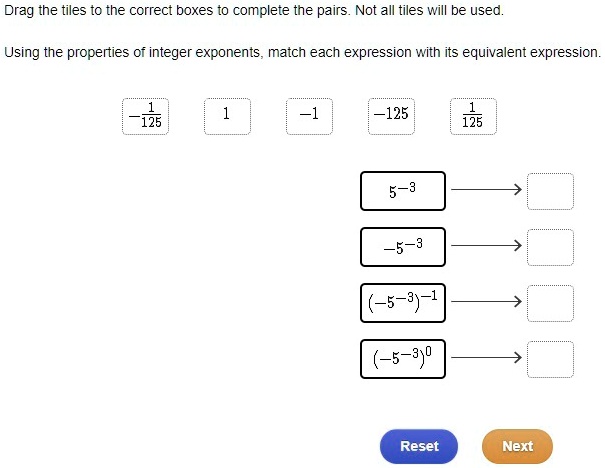 [GET ANSWER] drag the tiles to the correct boxes to complete the pairs not all tiles will be ...