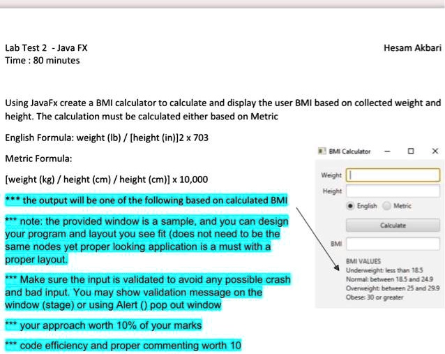 Solved Text Javafx Lab Test 2 Javafx Time 80 Minutes Hesam Akbari Using Javafx Create A