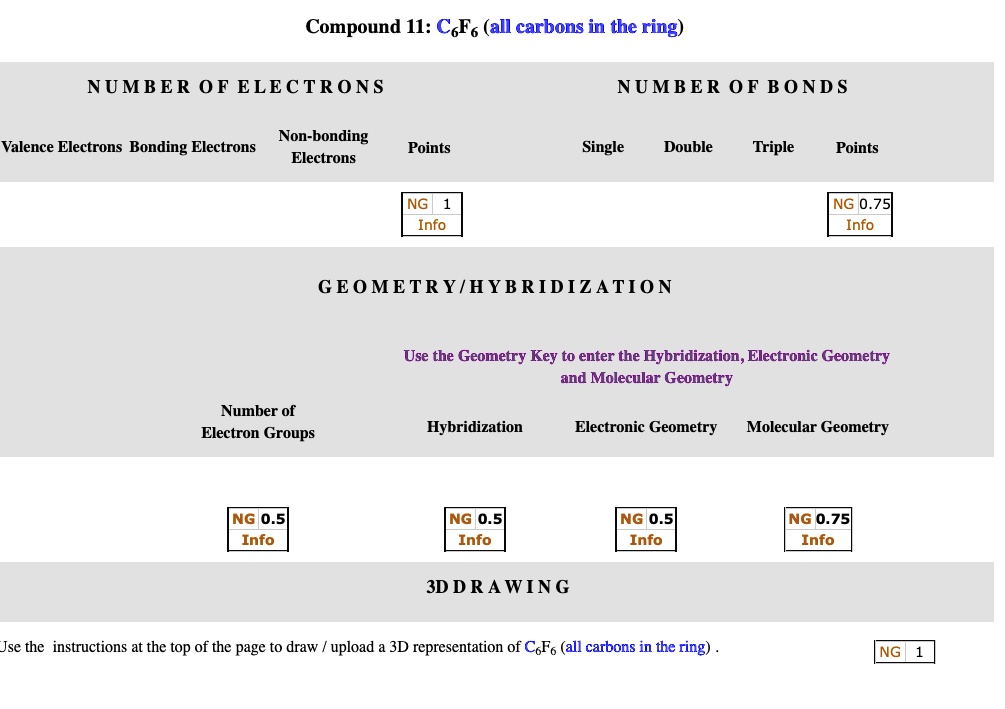 [GET ANSWER] compound i1 c6f6 all carbons in the ring number of ...