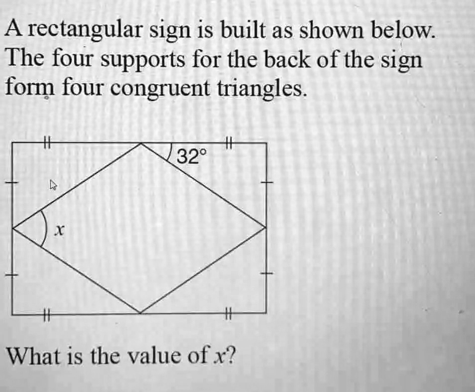 SOLVED: A rectangular sign is built as shown below: The four supports ...