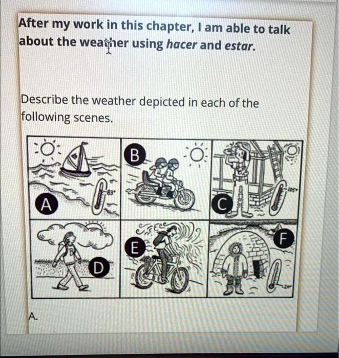 After my work in this chapter, I am able to talk about the weather ...