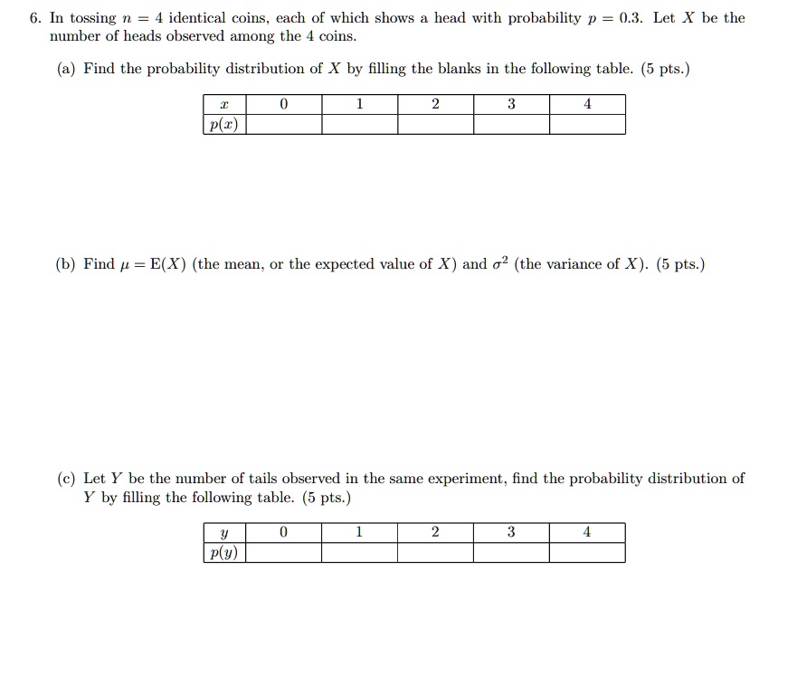 SOLVED: tossing n = 4 identical coins each of which shows head with ...