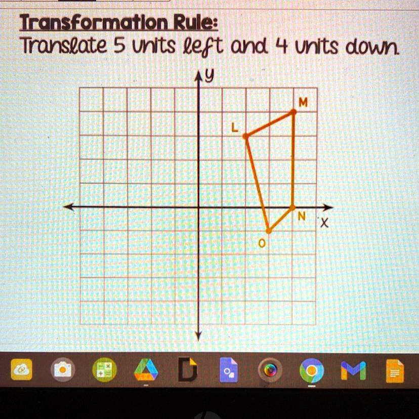 Transformation Rule: Translate 5 units left and 4 units down.