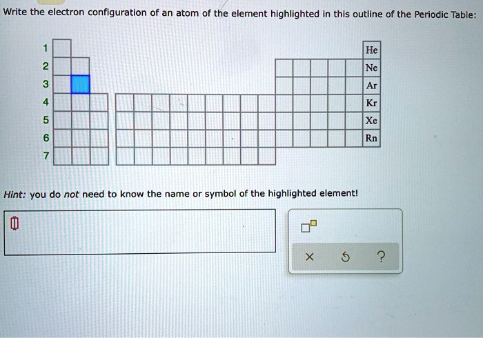 Write the electron configuration of an atom of the element...