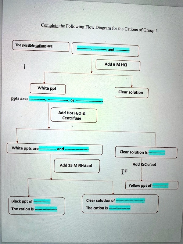 SOLVED:Complete the Following Flow Diagram for the Cations of Group ...