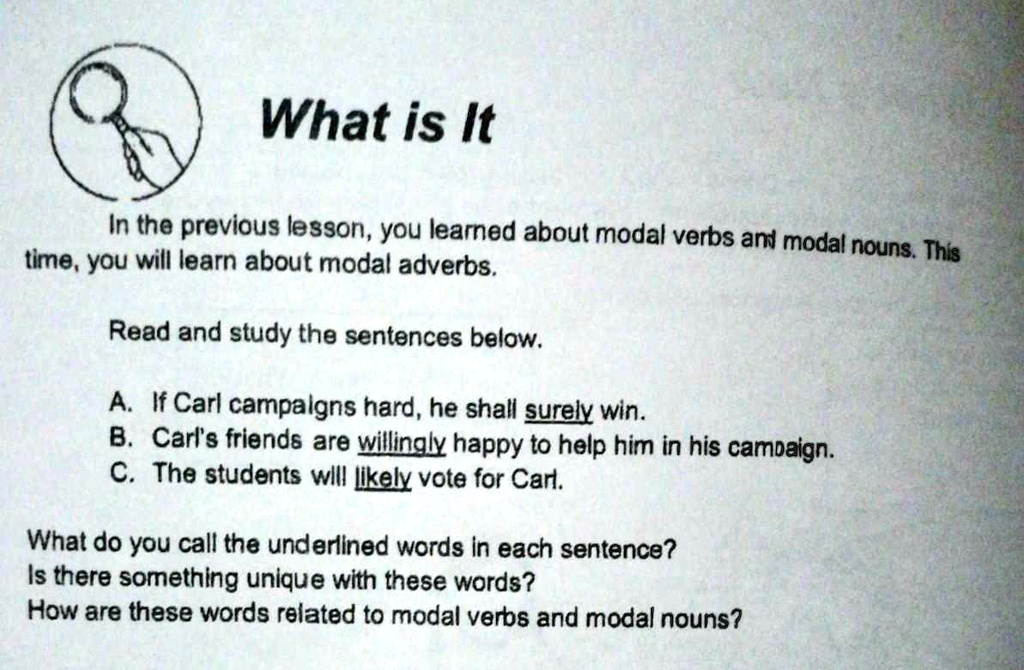 SOLVED: What do you call the underlined words in each sentence? Is ...