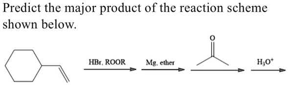 SOLVED: Predict the major product of the reaction scheme shown below ...