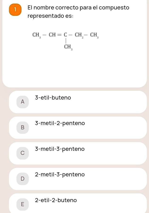 SOLVED: El nombre correcto para el compuesto representado es: El nombre correcto para el ...