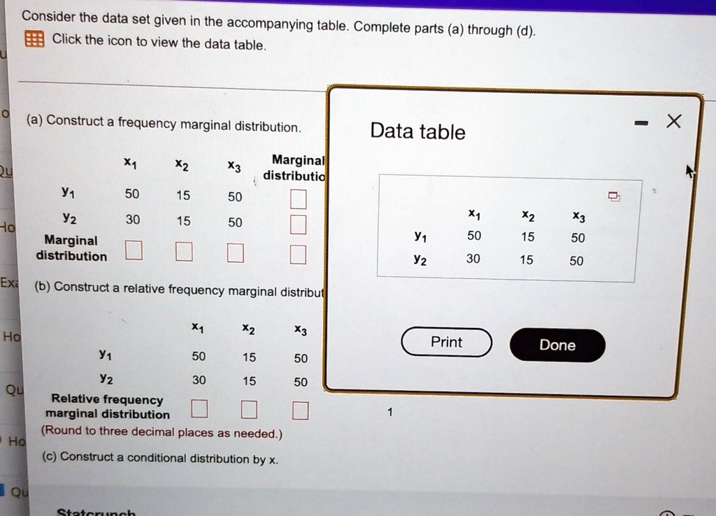 SOLVED: plz answer Consider the data set given in the accompanying table. Complete parts (a ...