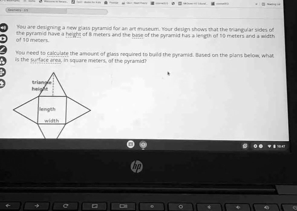 Geometry 15 You are designing a new glass pyramid for an art museum ...