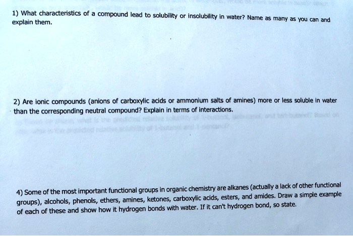 1 what characteristics of compound lead to solubility or insolubility ...