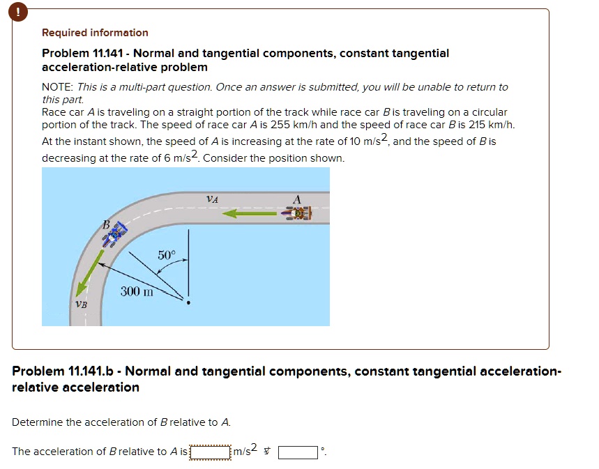 SOLVED: Required information Problem 11.141 - Normal and tangential ...
