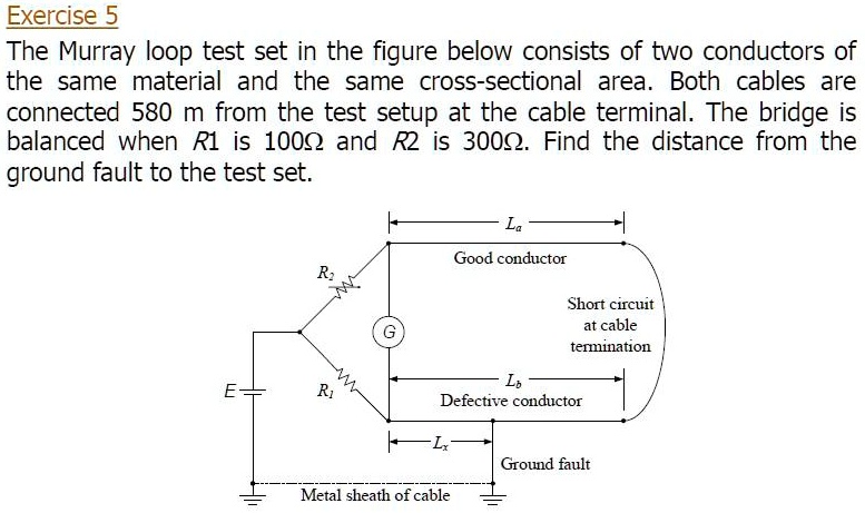 SOLVED: Exercise 5 The Murray loop test set in the figure below ...
