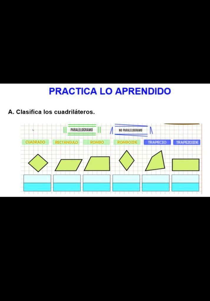 SOLVED: clasificamos los cuadrilateros cuadro rectagulo rombo romboide ...
