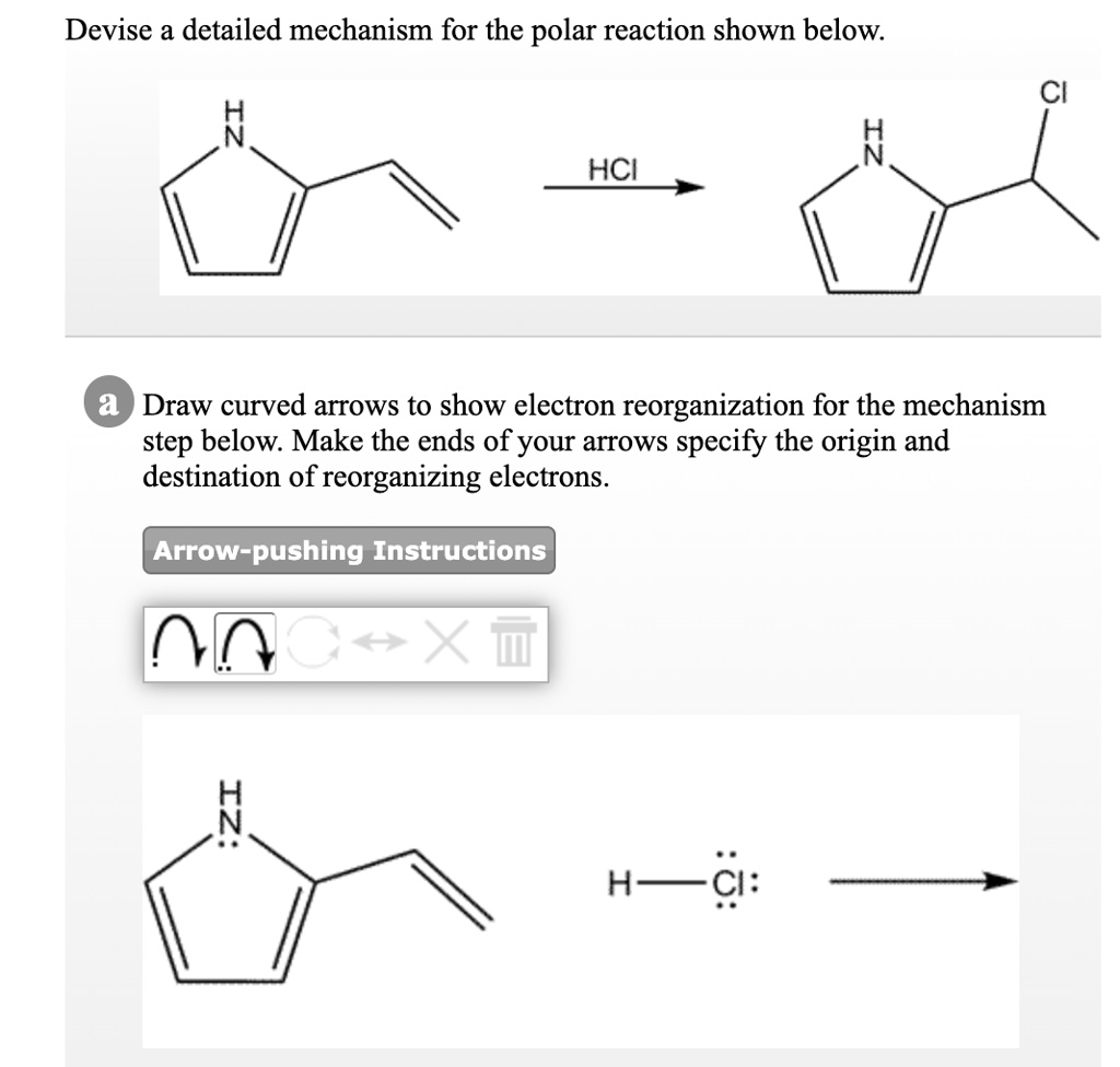 Devise a detailed mechanism for the polar reaction shown below. CI HCI ...