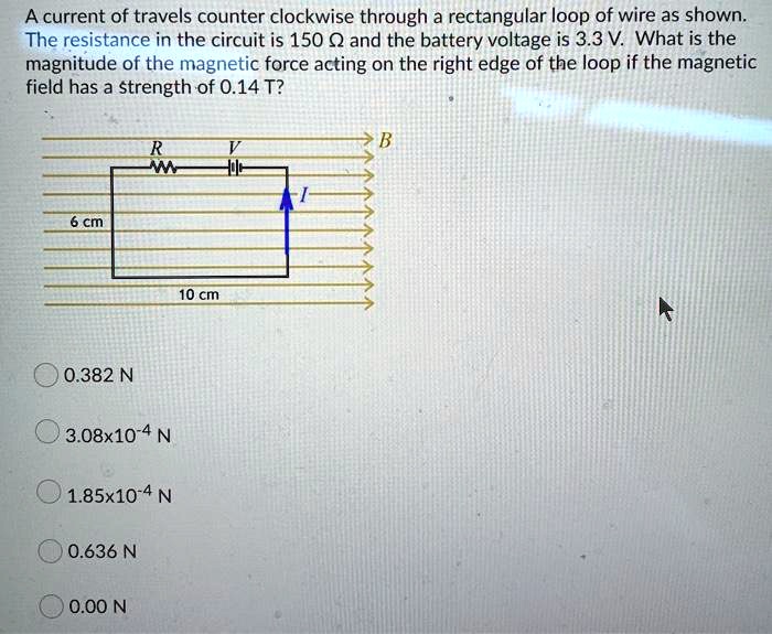 SOLVED: A current of travels counter clockwise through a rectangular ...