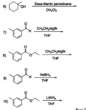 SOLVED: Dess-Martin periodinane CH2Cl2 CH2CH2MgBr THF CH2CH2MgBr THF ...