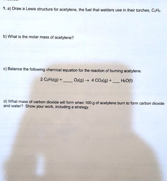 1a draw lewis structure for acetylene the fuel that welders use in ...