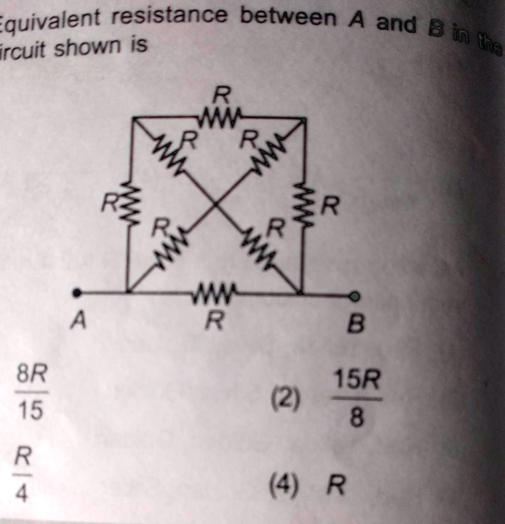 SOLVED: 'equivalent resistance between a and b in the circuit shown is'