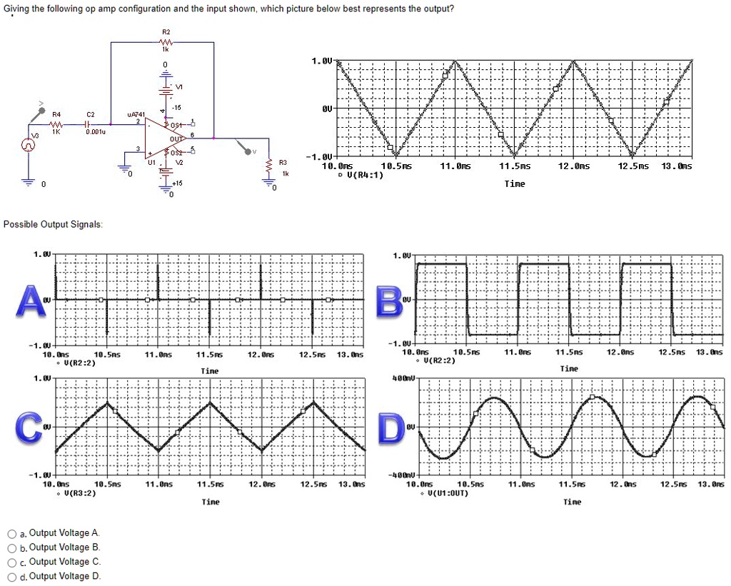 Giving the following op amp configuration and the input shown, which ...
