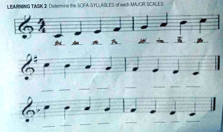 SOLVED: Determine the solfege syllables of each major scale.