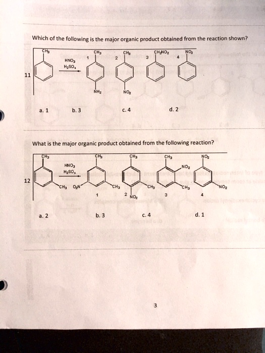 SOLVED: Which of the following the major organic dfoduct obtained from the reaction shown? ChNo ...