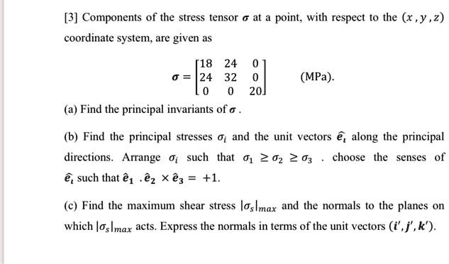 3 components of the stress tensor at point with respect t0 the xy2 ...