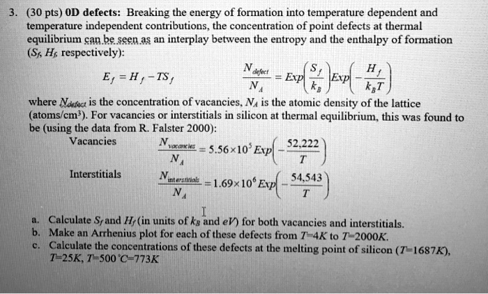 3. (30 pts) OD defects: Breaking the energy of formation into ...