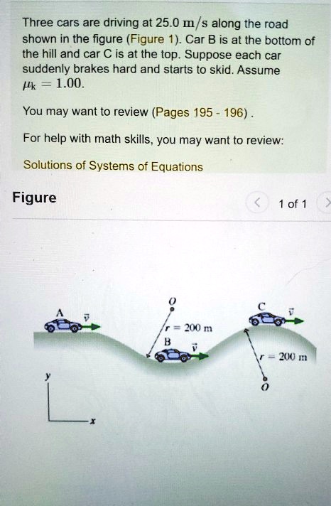 SOLVED: Three cars are driving at 25.0 m/s along the road shown in the ...