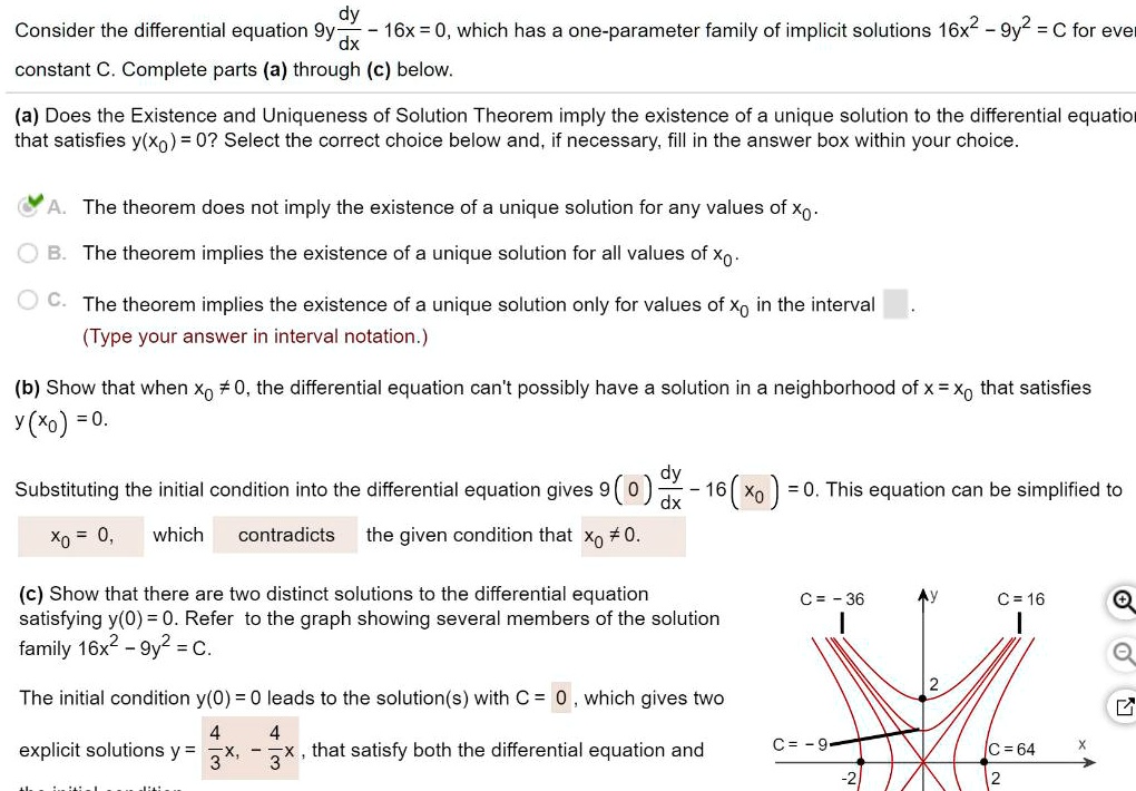 dy consider the differential equation 9y 16x 0 which has a one ...