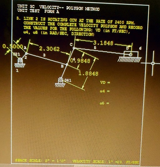 UNIT 3C VELOCITY– POLYGON METHOD UNIT TEST FORM A 3. LINK 2 IS ROTATING ...