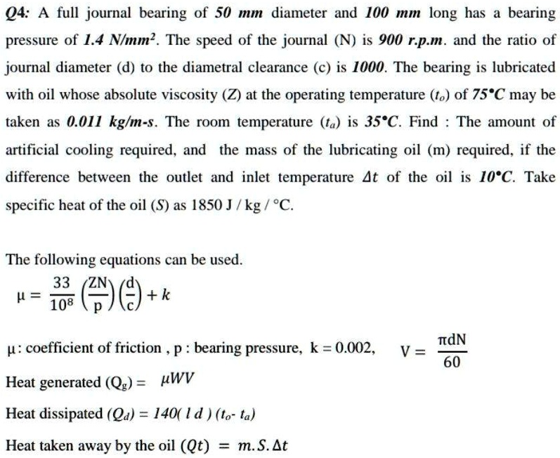 04 a full journal bearing of 50 mm diameter and 100 mm long has bearing ...