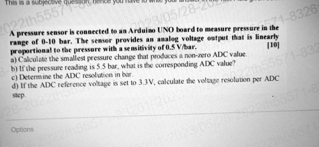 Solved Nisisabudegve 22nd 55a 1 8326 A Pressure Sensor Is Connected To An Arduino Uno Board To