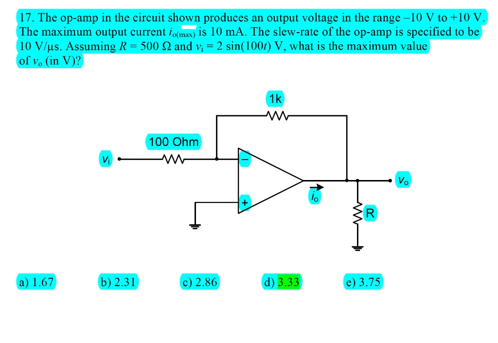 SOLVED: The op-amp in the circuit shown produces an output voltage in the range -10 V to +10 V ...