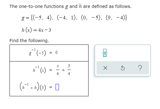 the one to one functions g and h are defined as follows find the ...