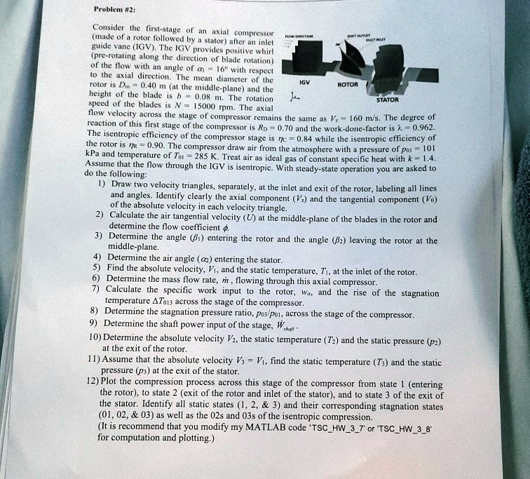 problem2 consider the first stage of an axial compressor made of a ...