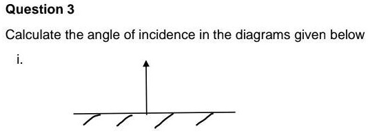 Question 3 Calculate the angle of incidence in the diagrams given below i.