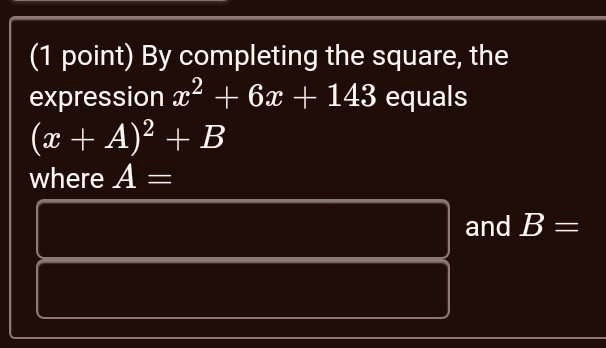 SOLVED: Texts: 1. By completing the square, the equation can be solved ... SOLVED: Texts: 1. By completing the square, the equation can be solved ...