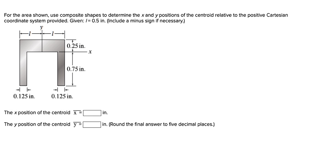 texts for the area shown use composite shapes to determine the x and y ...