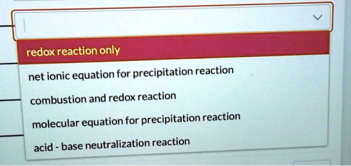Redox reaction only net ionic equation for precipitation...