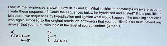 SOLVED: Look at the sequences shown below in a) and b). What ...