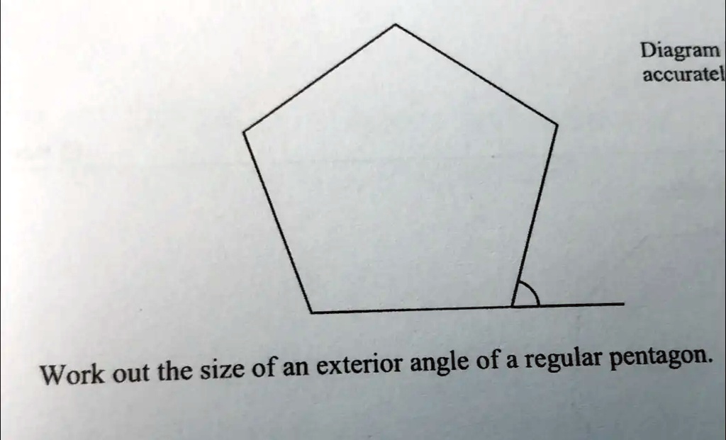 SOLVED: Diagram" accuratell Work out the size of an exterior angle of a ...
