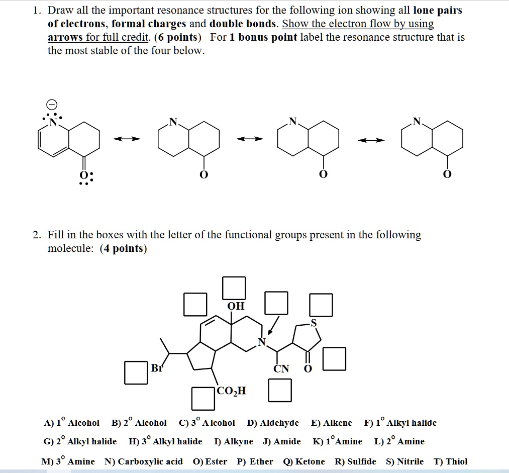 draw all the important resonance structures for the following ion ...