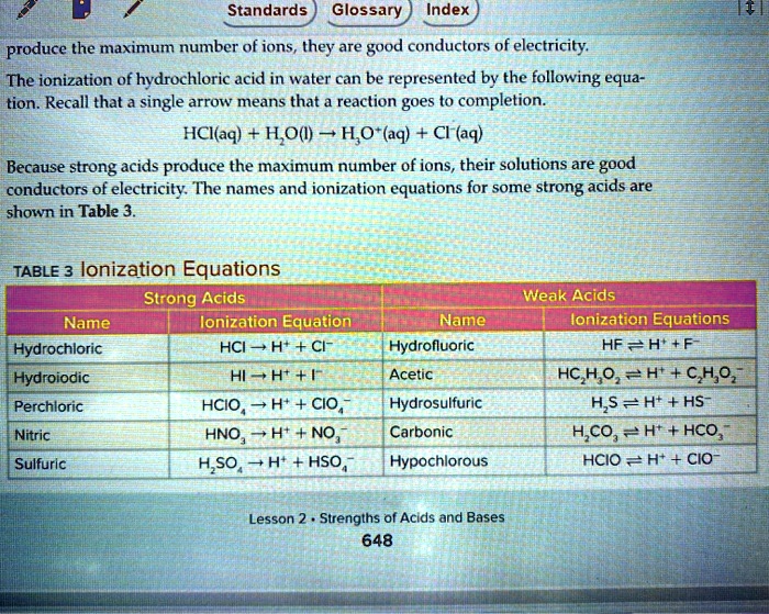 SOLVED: Standards Glossary Index produce the maximum number of ions ...