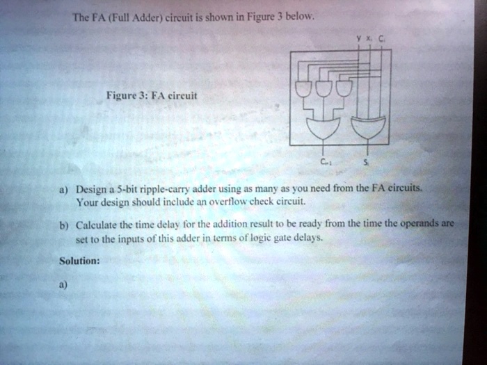 The FA (Full Adder) circuit is shown in Figure 3 below. Figure 3: FA ...