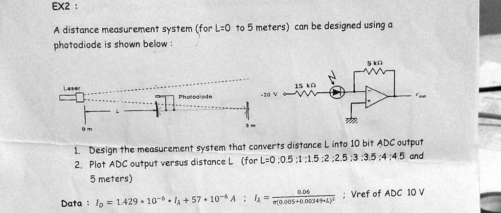 SOLVED: EX2 A distance measurement system (for L=0 to 5 meters) can be ...