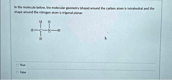 SOLVED: In the molecule below, the molecular geometry (shape) around ...