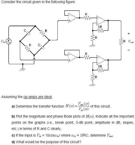Consider the circuit given in the following figure: Assuming the op-amps are ideal, a) Determine ...