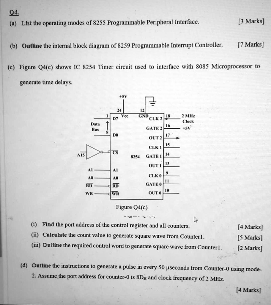 q4 alist the operating modes of 8255 programmable peripheral interface 3marks boutline the ...