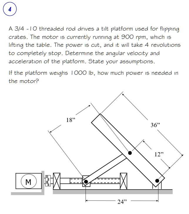 A 3/4 - 10 threaded rod drives a tilt platform used for flipping crates ...